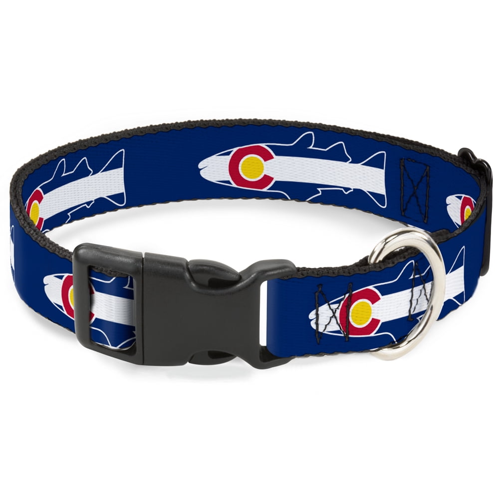 Buckle-Down Pet Collar, Dog Collar Plastic Buckle, Colorado Trout Flag ...