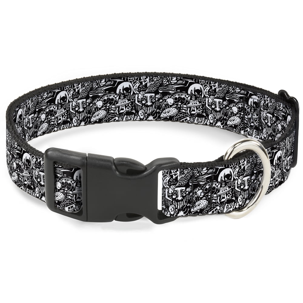 Buckle-Down Pet Collar, Dog Collar Plastic Buckle, Comic Nightmare, 9.5 ...