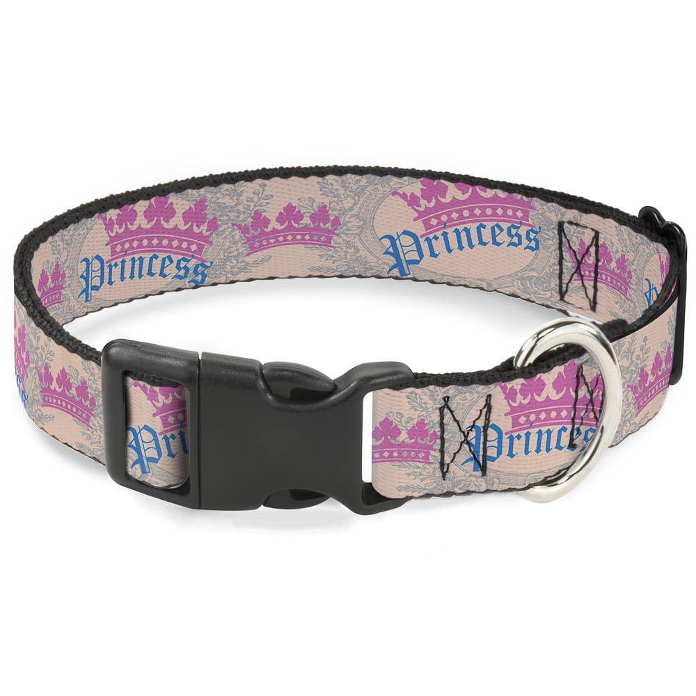 Buckle-Down Pet Collar, Dog Collar Plastic Buckle, Crown Princess Oval ...
