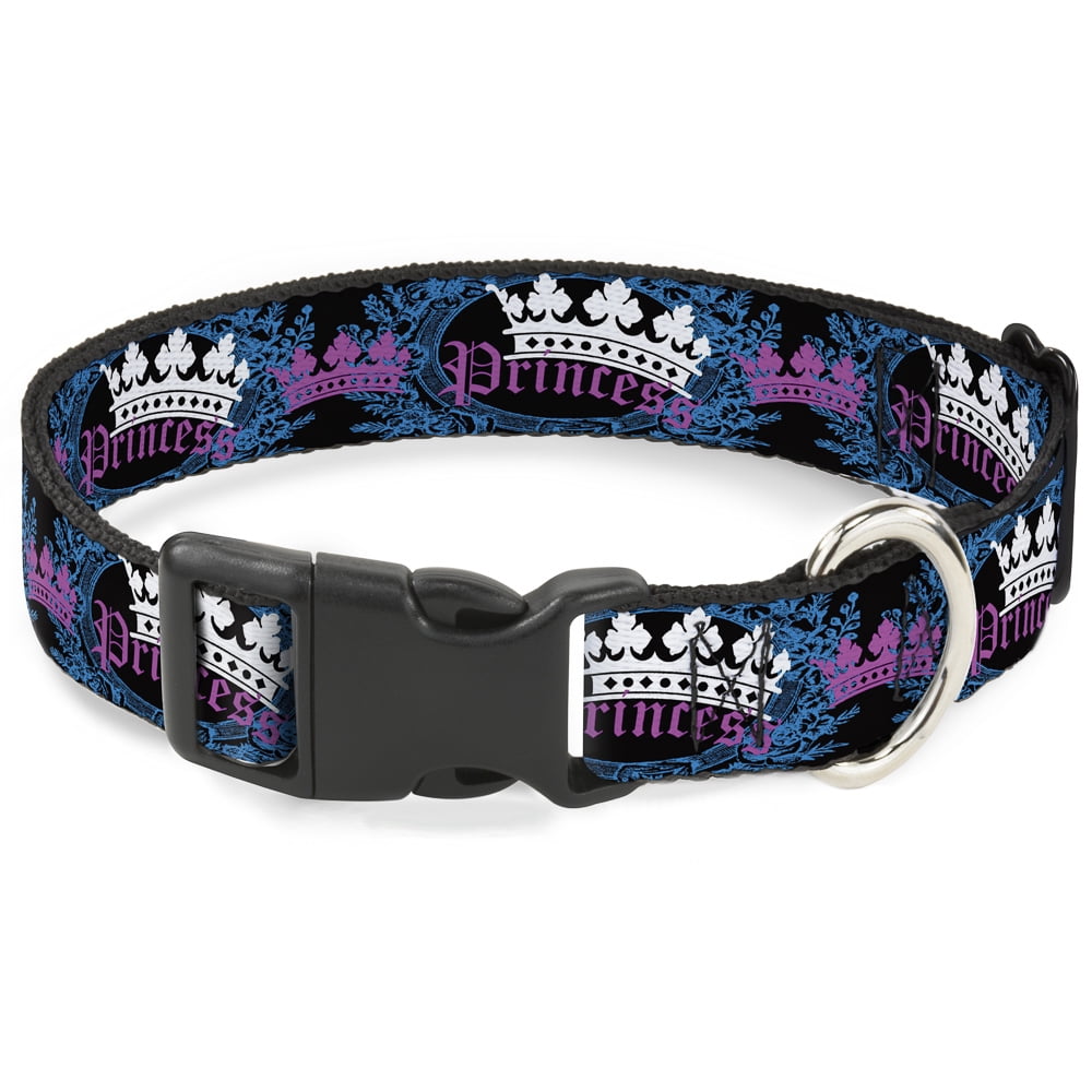 Buckle-Down Pet Collar, Dog Collar Plastic Buckle, Crown Princess Oval ...