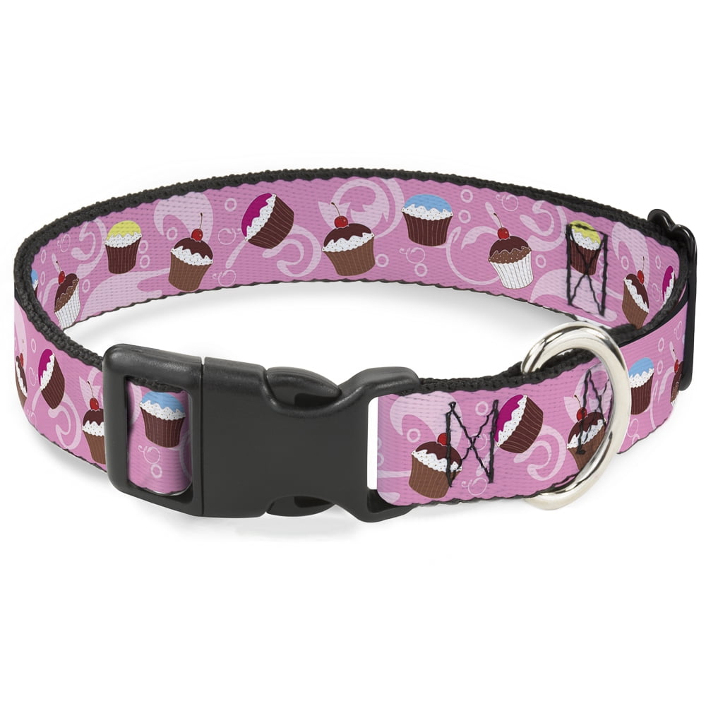 Buckle-Down Pet Collar, Dog Collar Plastic Buckle, Cupcake Swirls Pink ...