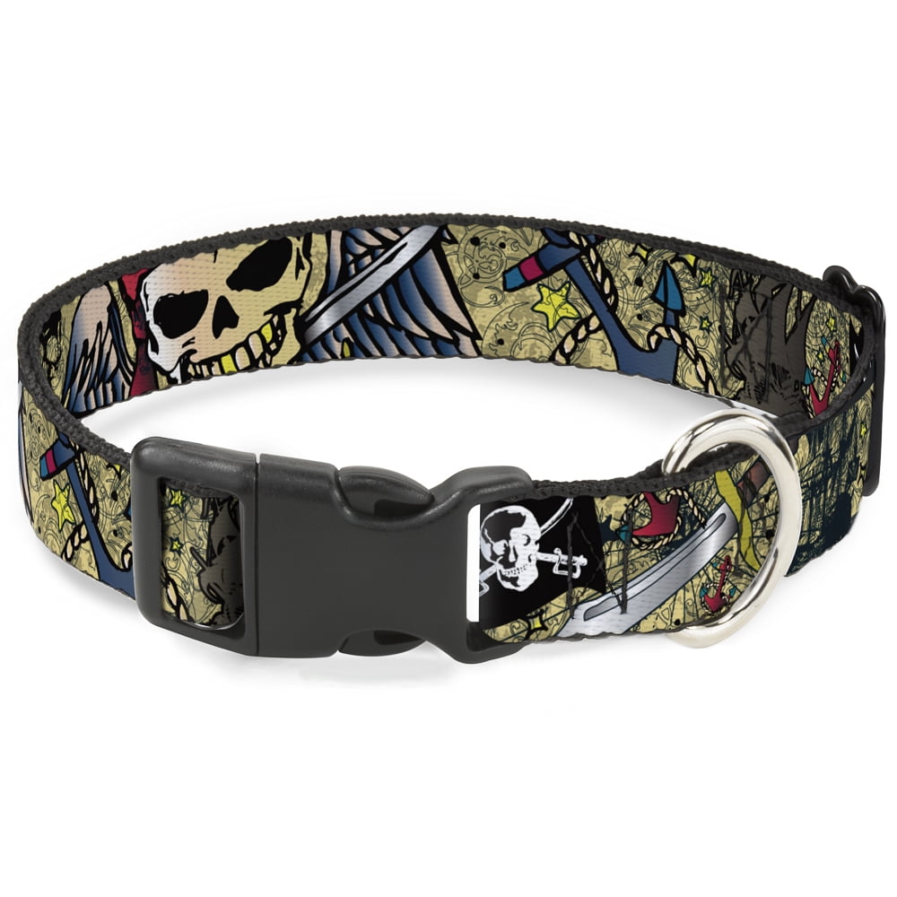 Buckle-Down Pet Collar, Dog Collar Plastic Buckle, Dead Men Tell No ...