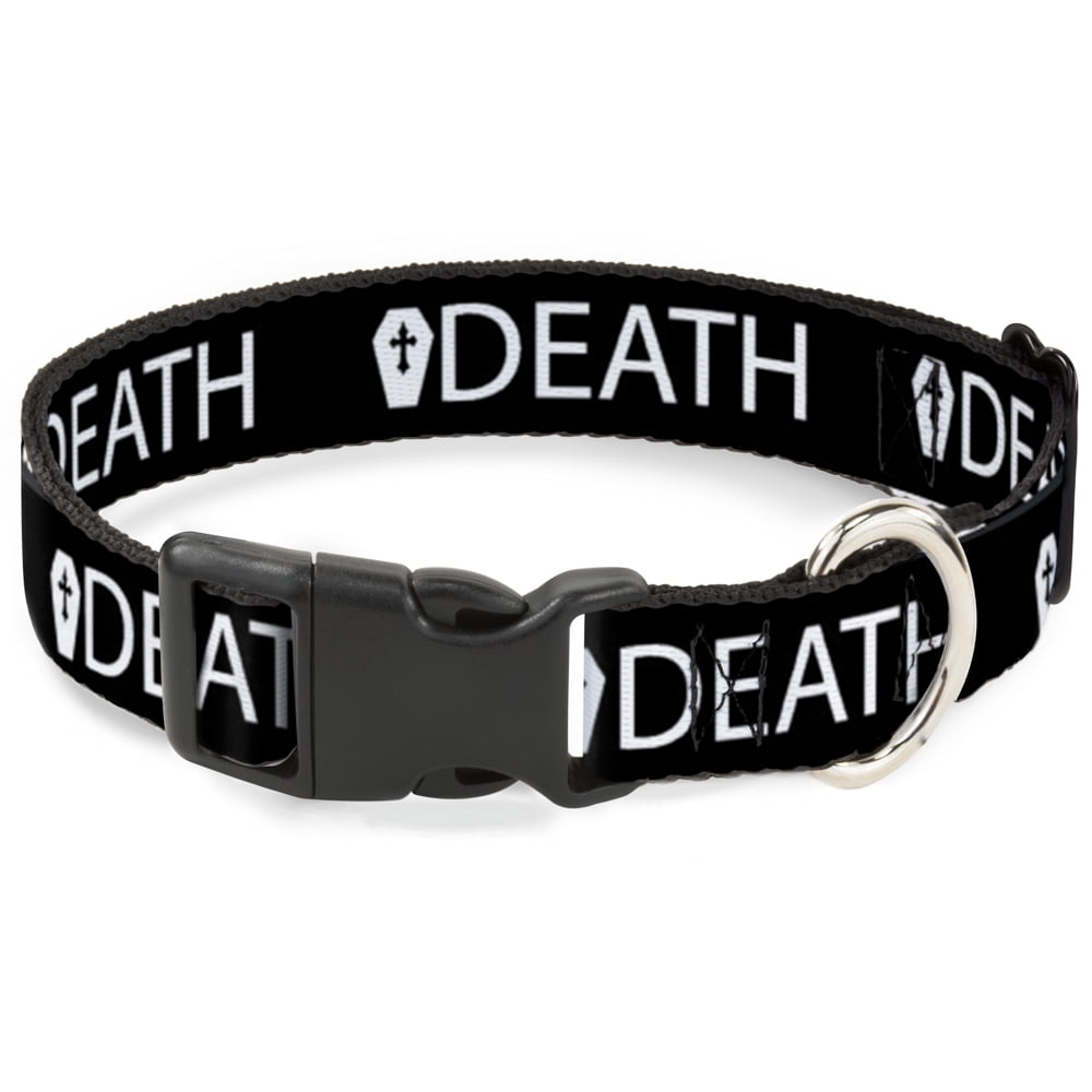 Buckle-Down Pet Collar, Dog Collar Plastic Buckle, Death Coffin Black ...