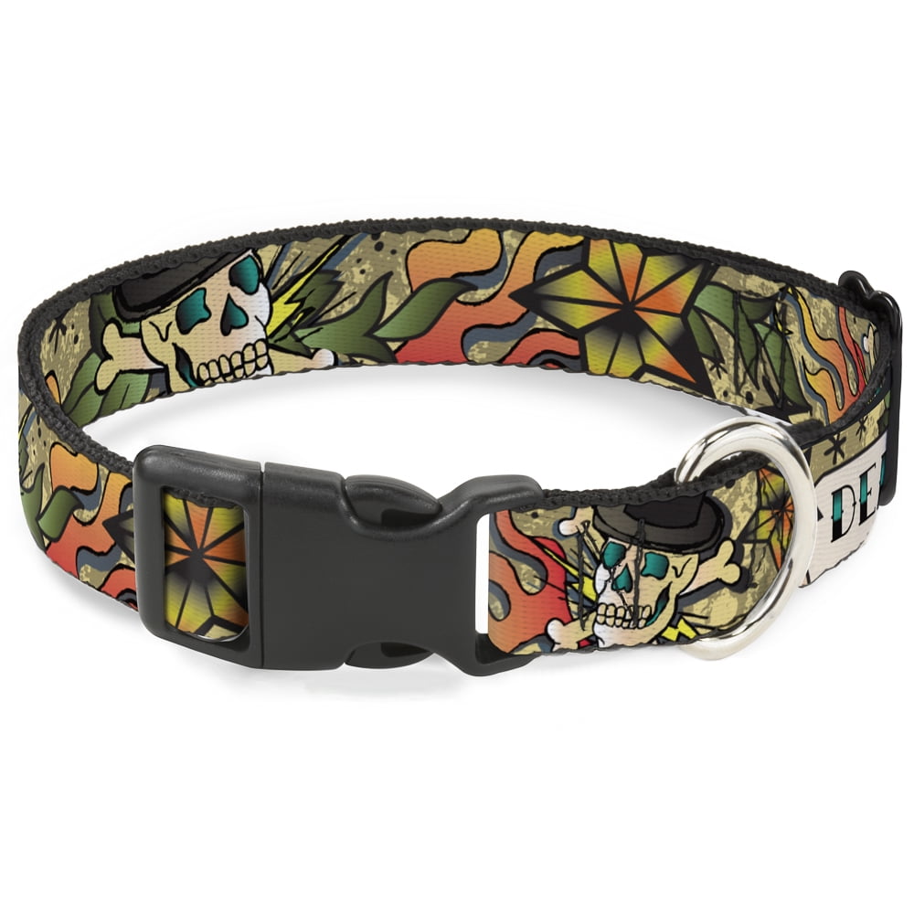 Buckle-Down Pet Collar, Dog Collar Plastic Buckle, Death Or Glory Tan ...