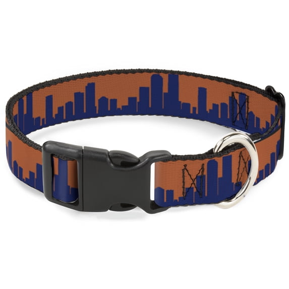 Buckle-Down Pet Collar, Dog Collar Plastic Buckle, Denver Solid Skyline ...