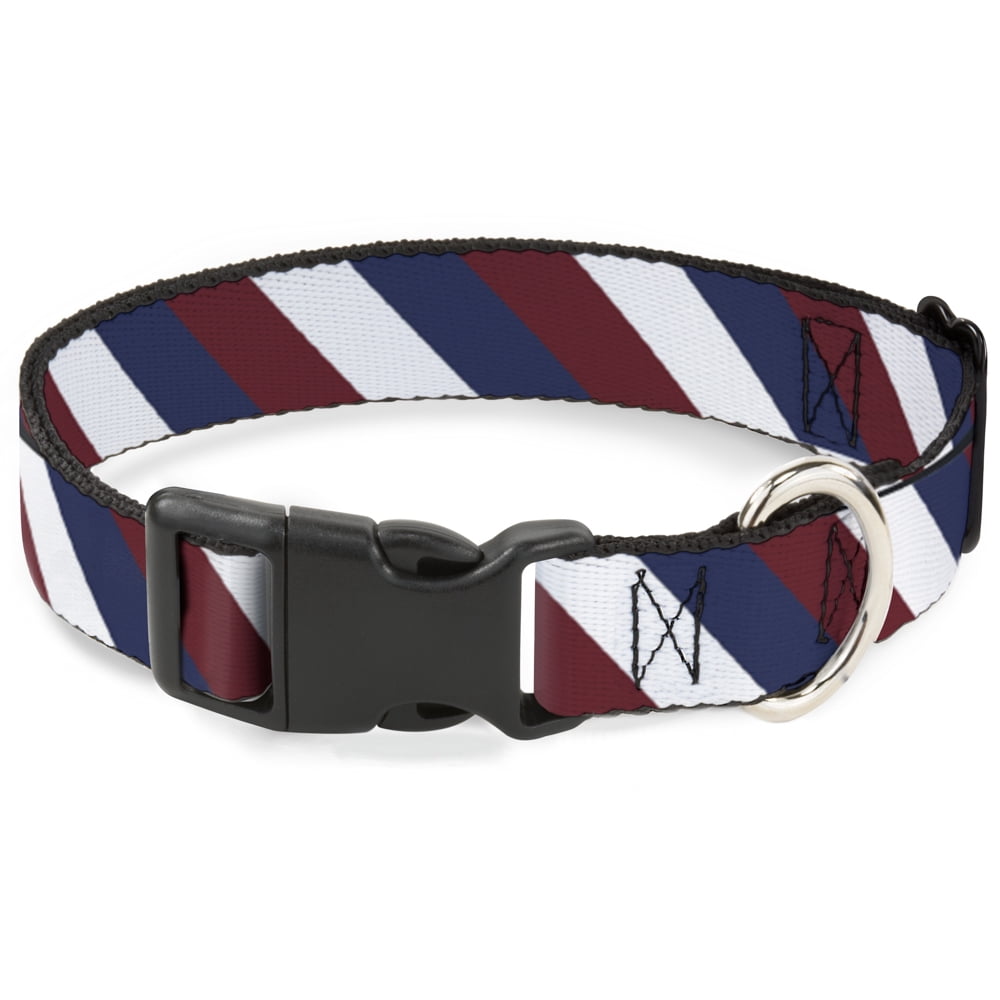 Buckle-Down Pet Collar, Dog Collar Plastic Buckle, Diagonal Stripe Red ...