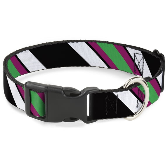 Buckle-Down Pet Collar, Dog Collar Plastic Buckle, Diagonal Stripes ...