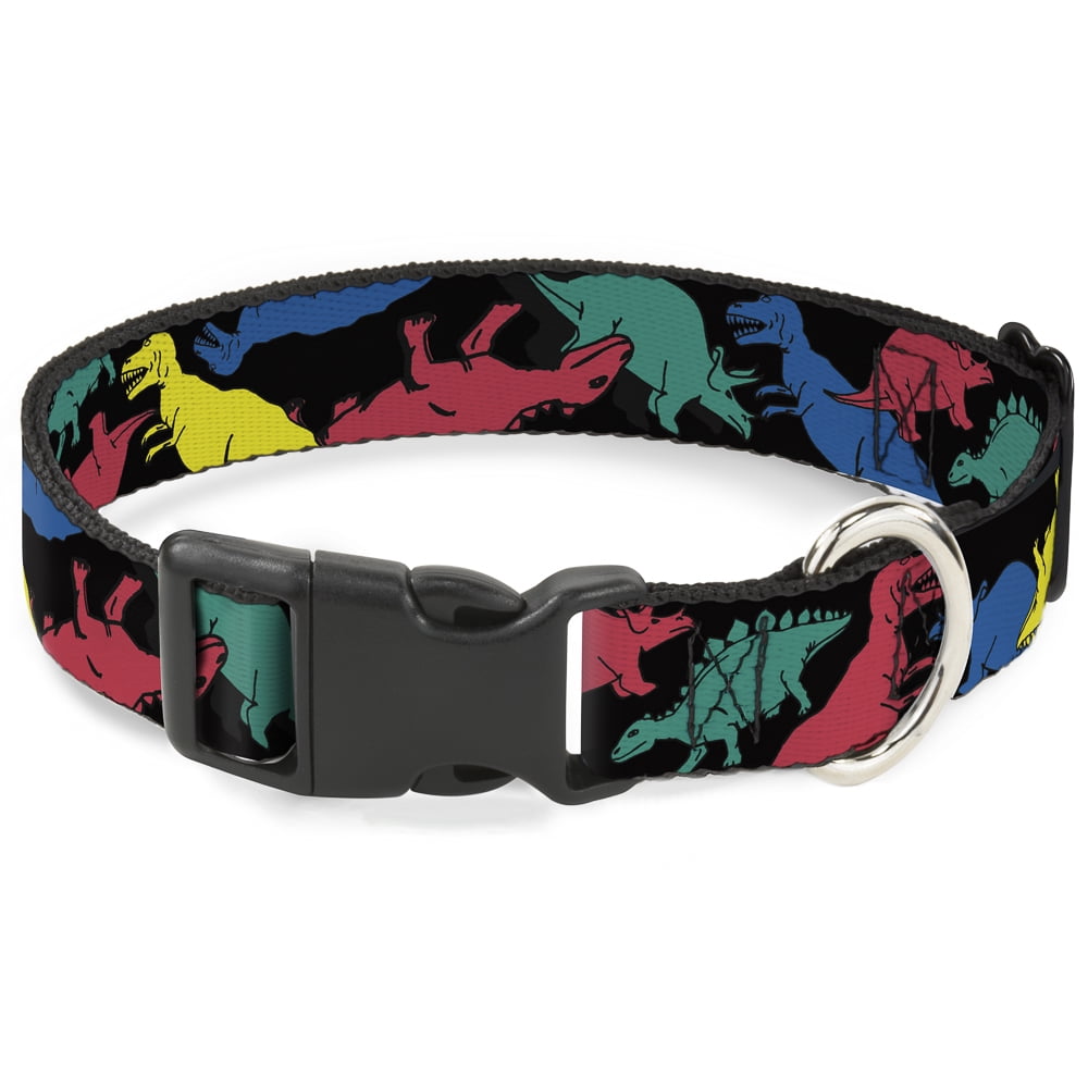 Buckle-Down Pet Collar, Dog Collar Plastic Buckle, Dinosaurs Black ...