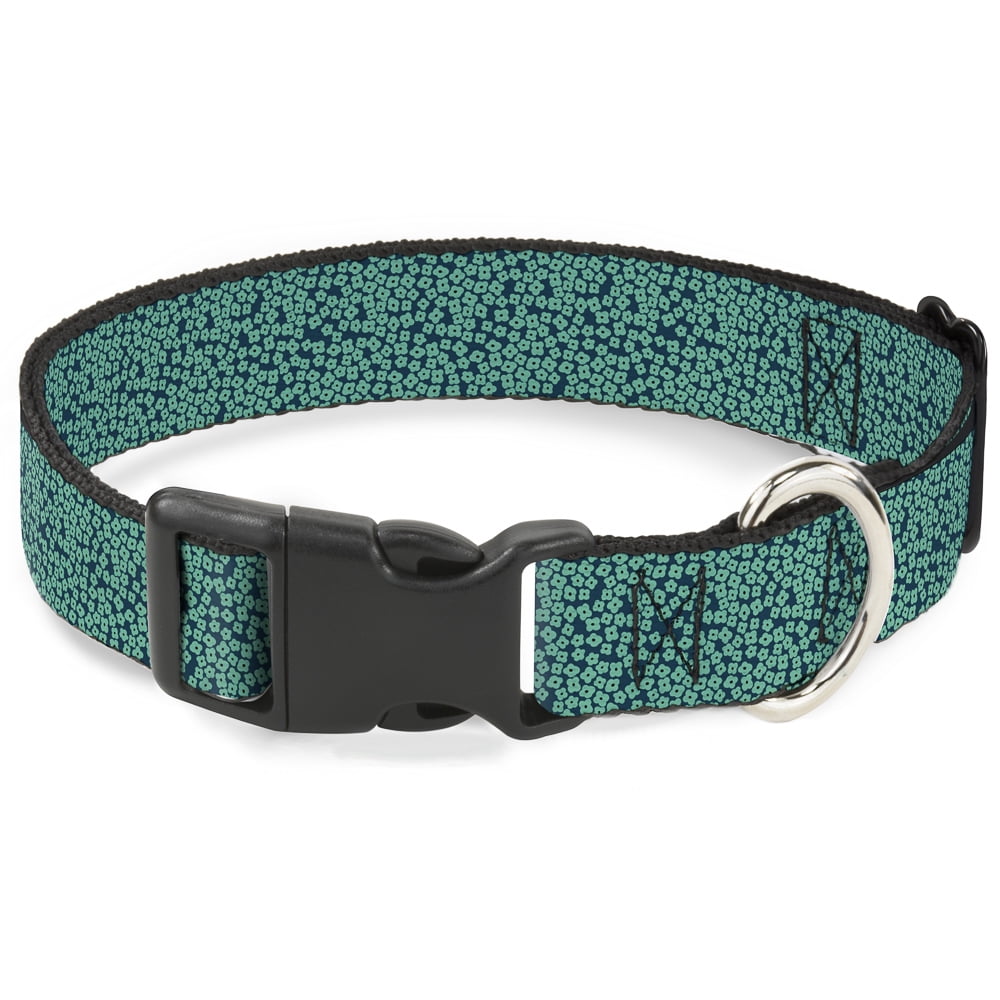 Buckle-Down Pet Collar, Dog Collar Plastic Buckle, Ditsy Floral Teal ...