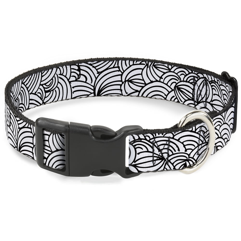 Buckle-Down Pet Collar, Dog Collar Plastic Buckle, Doodle White Black ...