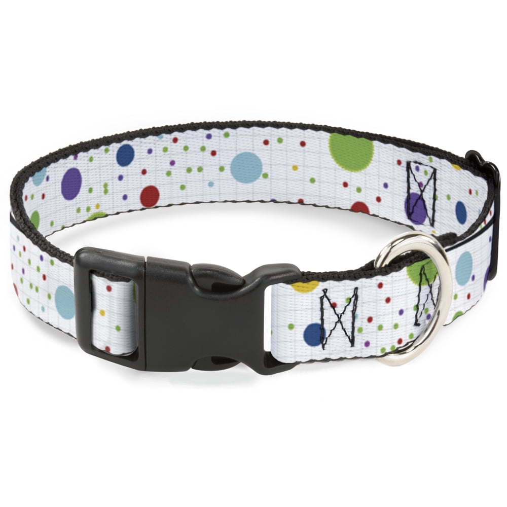 Buckle-Down Pet Collar, Dog Collar Plastic Buckle, Dots Grid White Gray ...