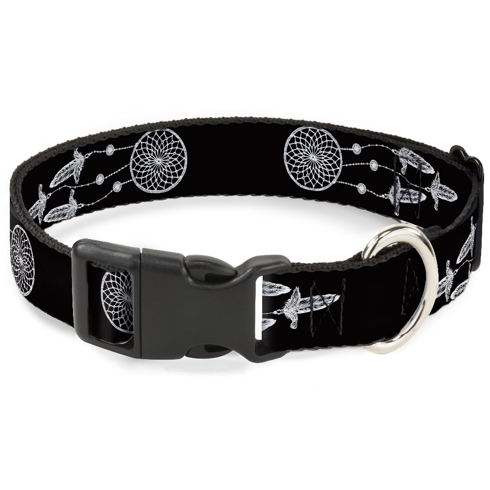 Buckle-Down Pet Collar, Dog Collar Plastic Buckle, Dream Catcher Black ...