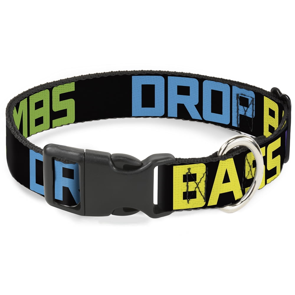 Buckle-Down Pet Collar, Dog Collar Plastic Buckle, Drop Bass Not Bombs ...