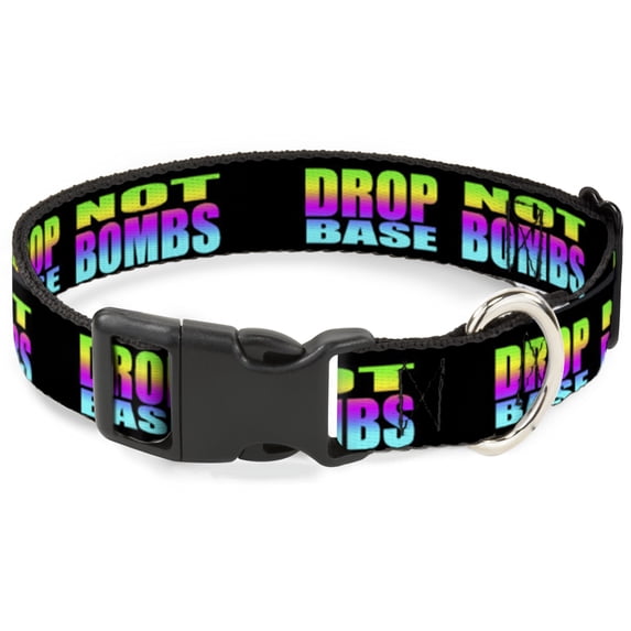 Buckle-Down Pet Collar, Dog Collar Plastic Buckle, Drop Bass Not Bombs ...