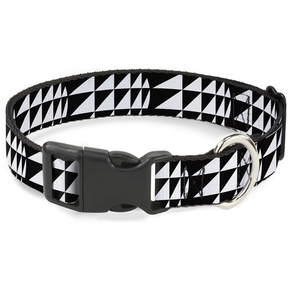 Buckle-Down Pet Collar, Dog Collar Plastic Buckle, Eighties Black White ...