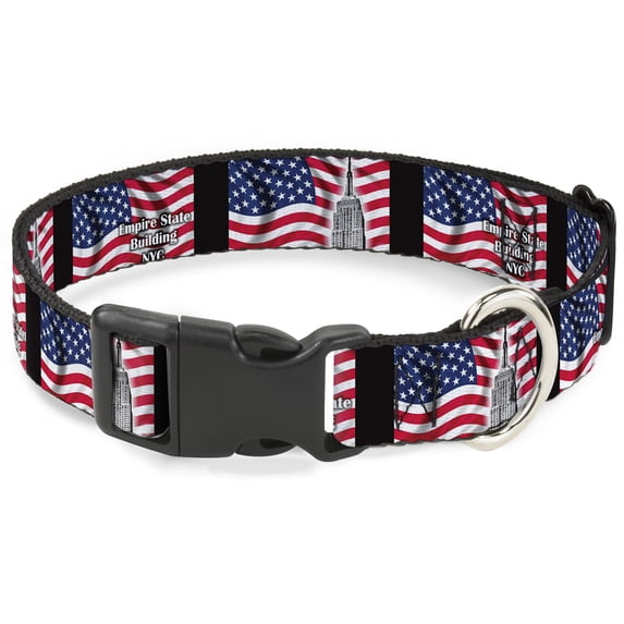 Buckle-Down Pet Collar, Dog Collar Plastic Buckle, Empire State ...