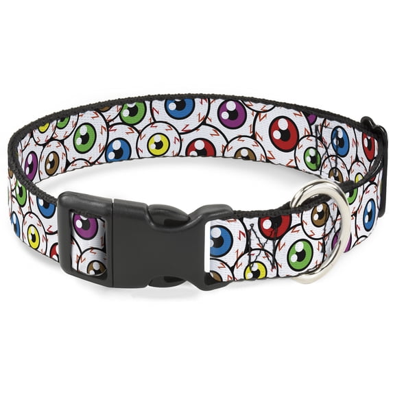 Buckle-Down Pet Collar, Dog Collar Plastic Buckle, Eyeballs Stacked, 8. ...