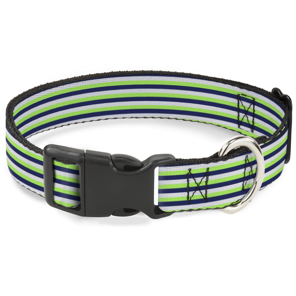 Buckle-Down Pet Collar, Dog Collar Plastic Buckle, Fine Stripes White ...