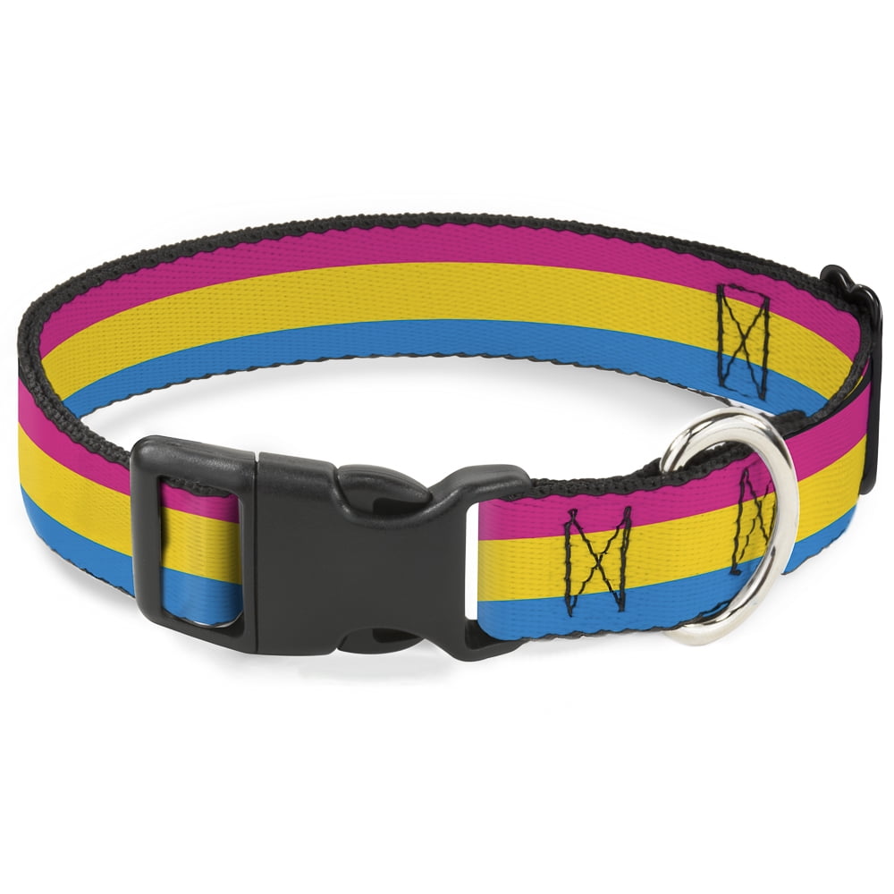 Buckle-Down Pet Collar, Dog Collar Plastic Buckle, Flag Pansexual Pink ...