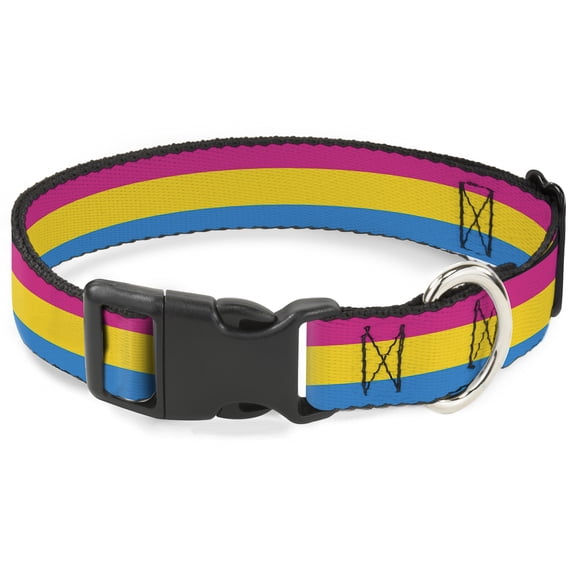 Buckle-Down Pet Collar, Dog Collar Plastic Buckle, Flag Pansexual Pink ...