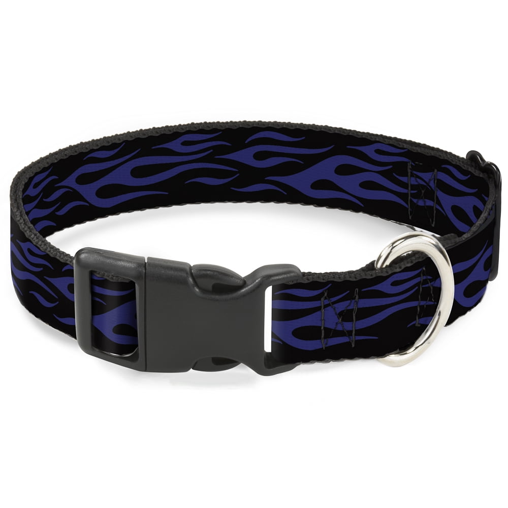 Buckle-Down Pet Collar, Dog Collar Plastic Buckle, Flame Blue, 11 to 16 ...