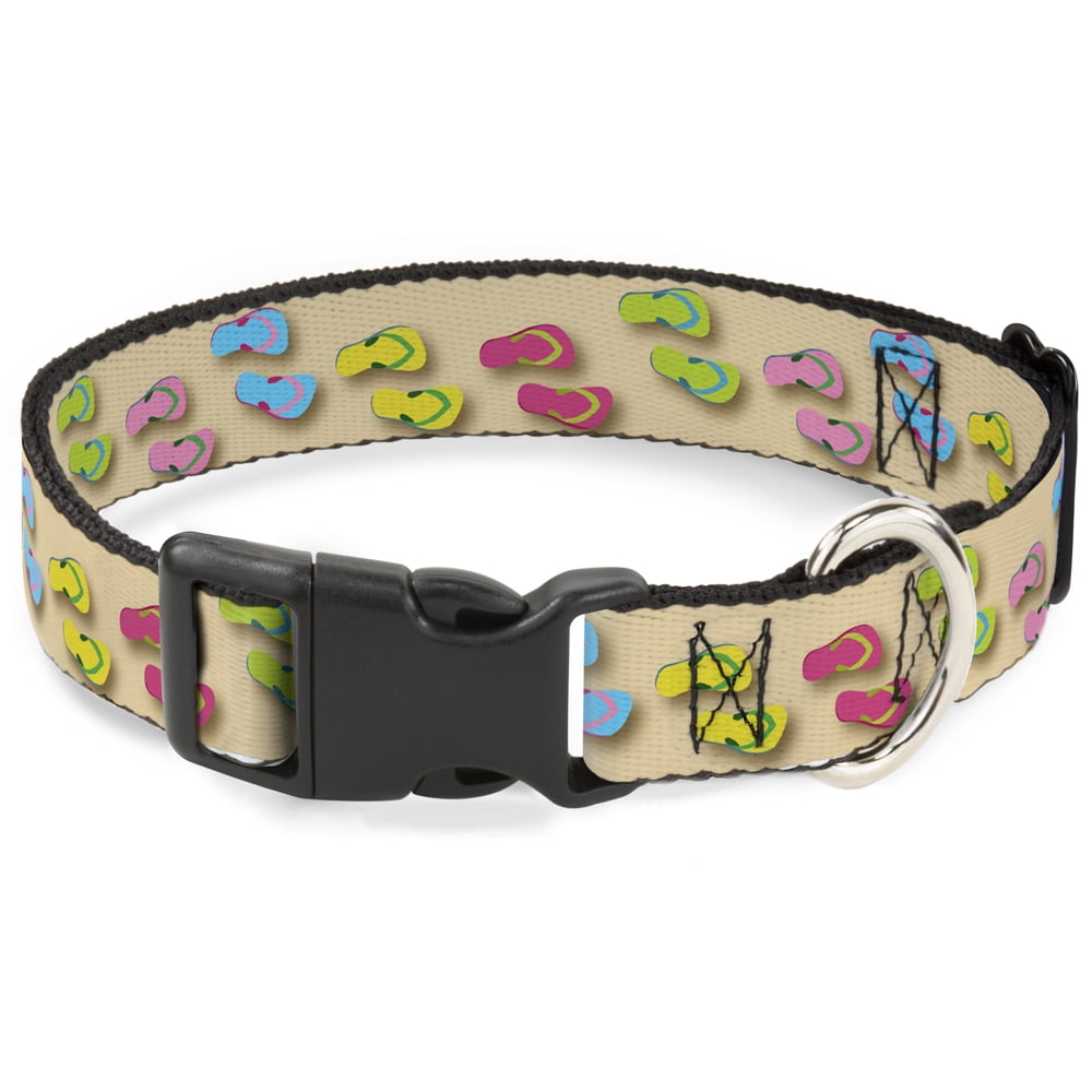 Buckle-Down Pet Collar, Dog Collar Plastic Buckle, Flip Flops Sand ...