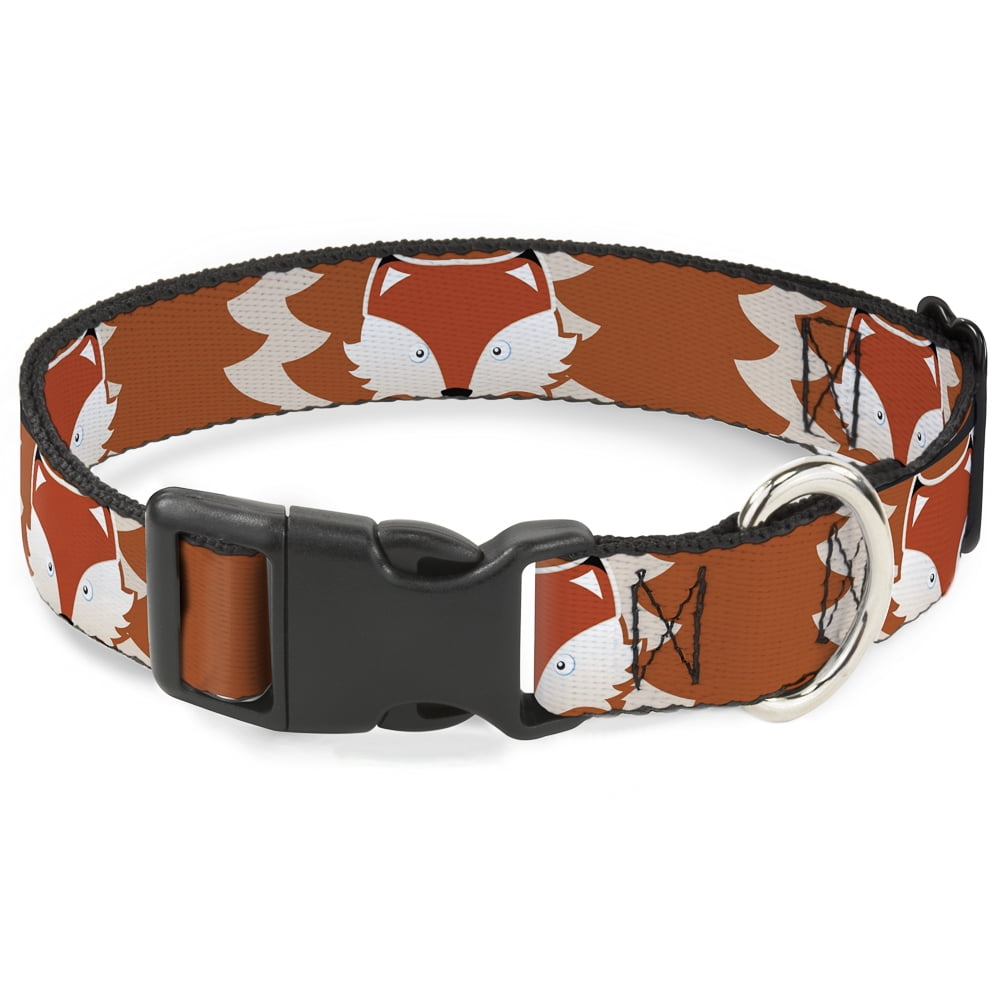 Buckle-Down Pet Collar, Dog Collar Plastic Buckle, Fox Face Tail Orange ...