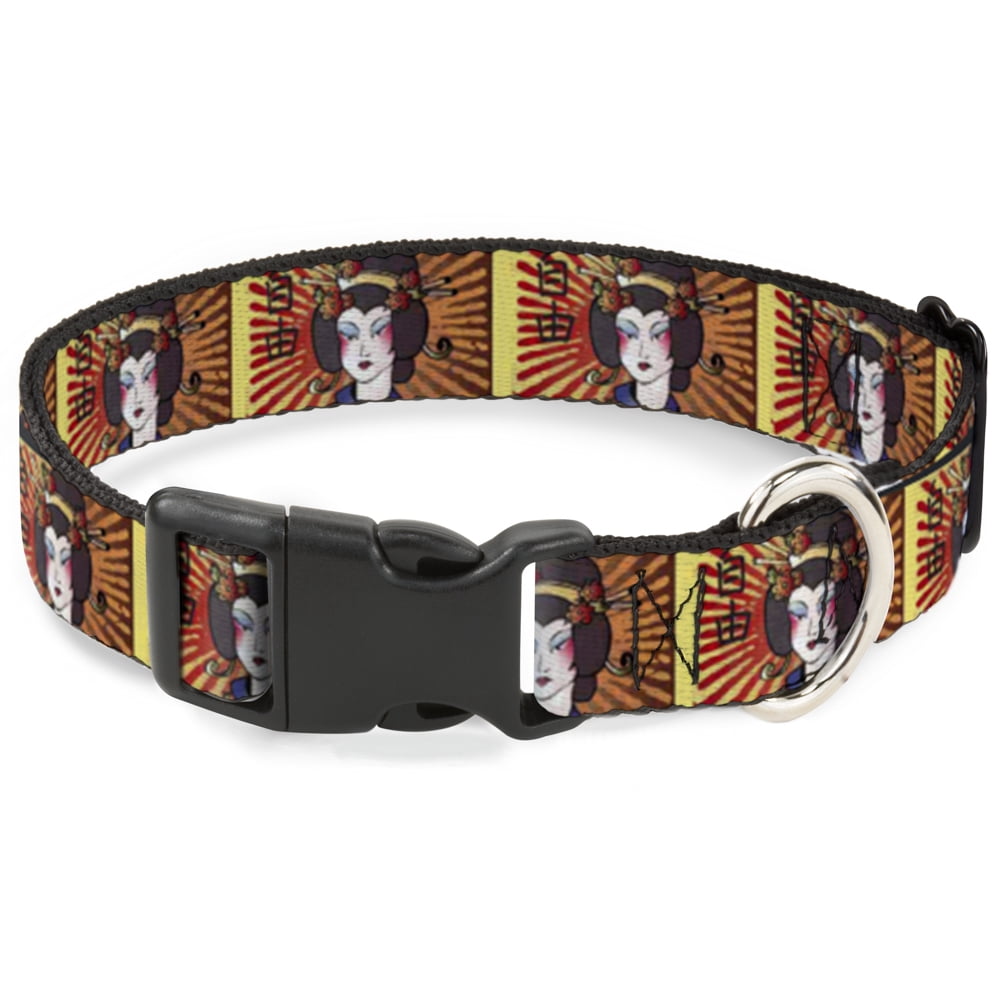 Buckle-Down Pet Collar, Dog Collar Plastic Buckle, Geisha Distressed ...