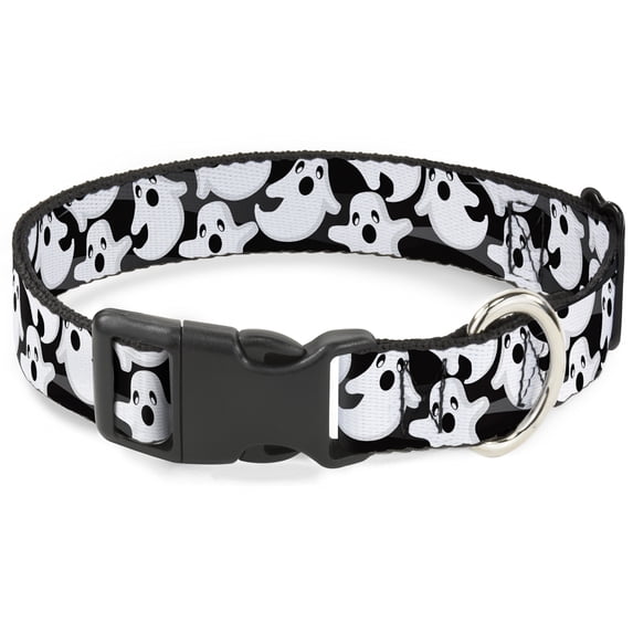 Buckle-Down Pet Collar, Dog Collar Plastic Buckle, Ghosts Scattered ...