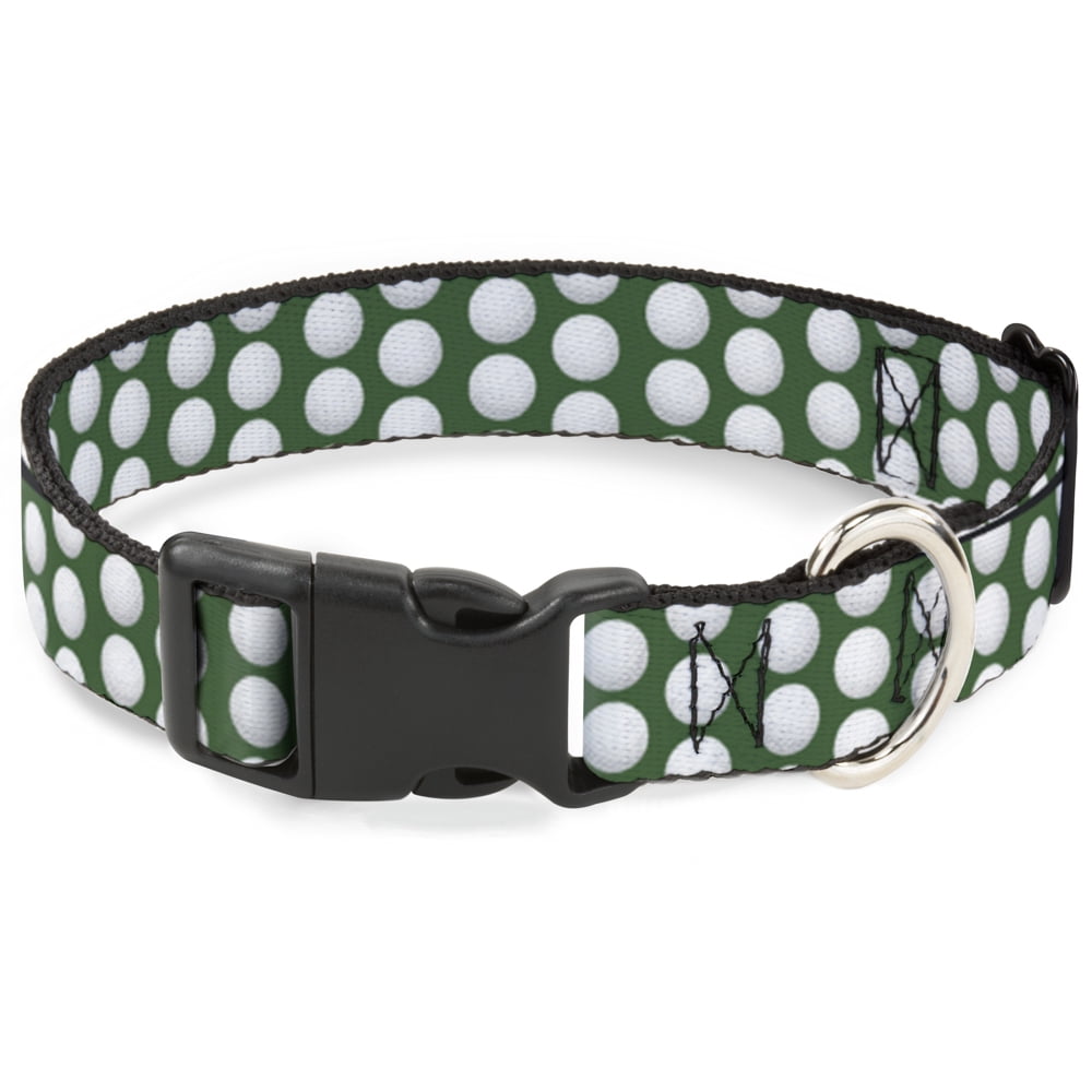Buckle-Down Pet Collar, Dog Collar Plastic Buckle, Golf Balls Green ...