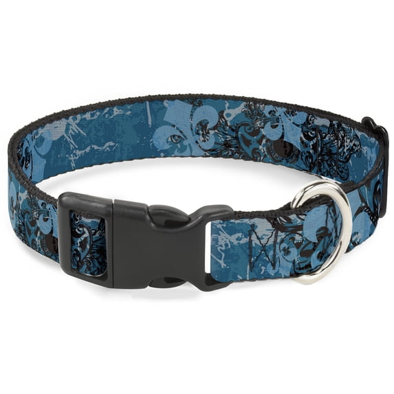 Buckle-Down Pet Collar, Dog Collar Plastic Buckle, Gothic Pattern, 8.5 ...