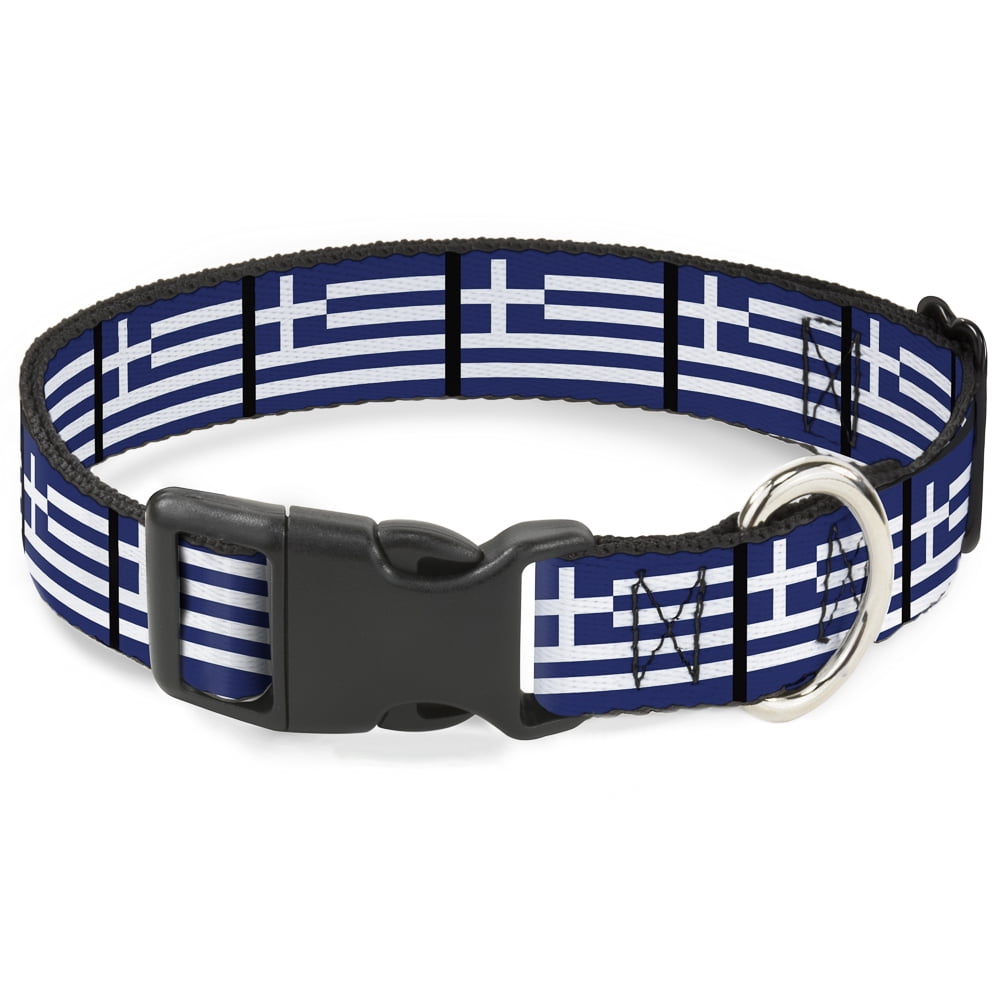 Buckle-Down Pet Collar, Dog Collar Plastic Buckle, Greece Flags, 16 to ...