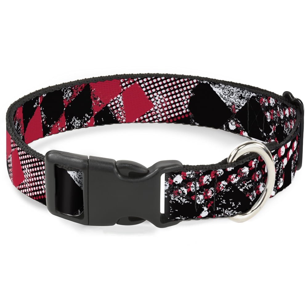 Buckle-Down Pet Collar, Dog Collar Plastic Buckle, Grunge Checker Flag ...