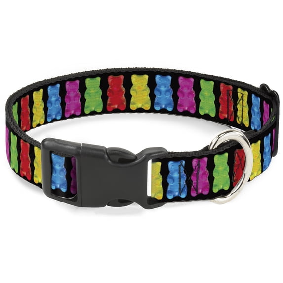 Buckle-Down Pet Collar, Dog Collar Plastic Buckle, Gummy Bears Black ...