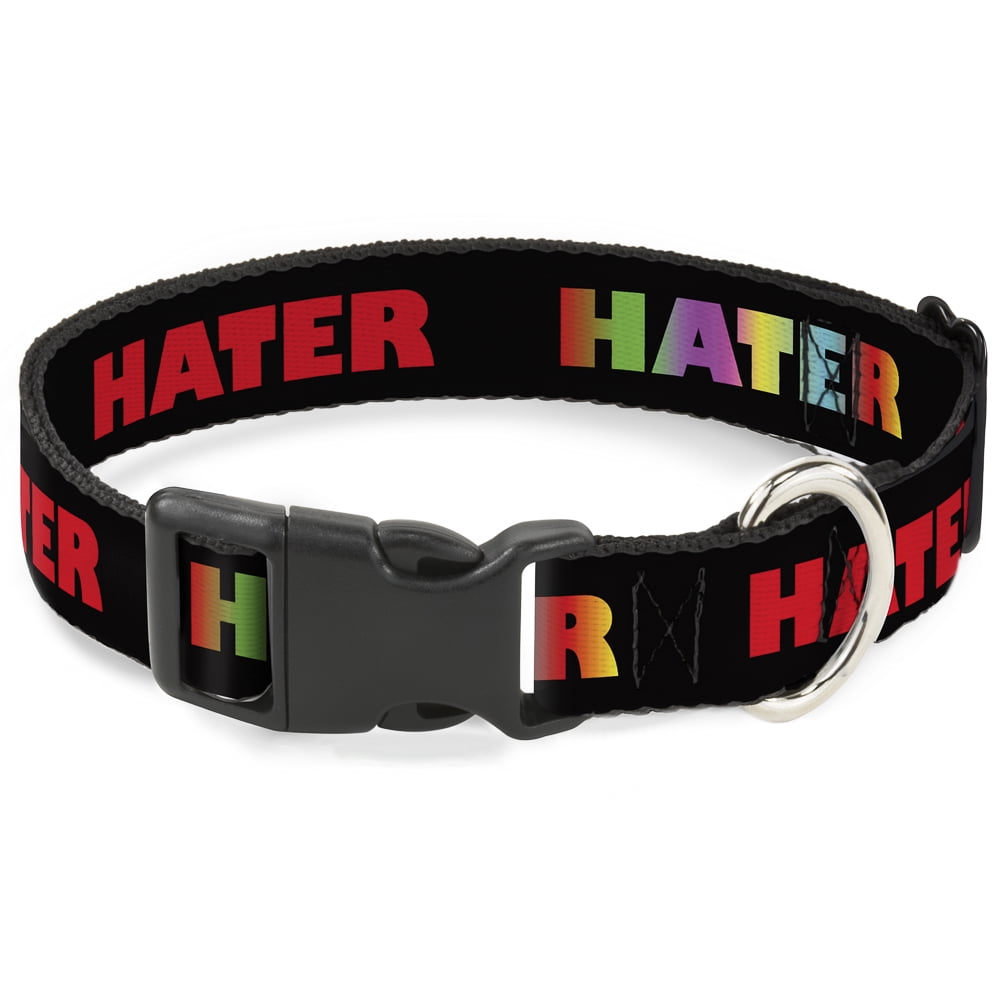 Buckle-Down Pet Collar, Dog Collar Plastic Buckle, Hater Black Red ...