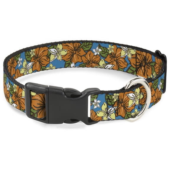 Buckle-Down Pet Collar, Dog Collar Plastic Buckle, Hibiscus Collage ...