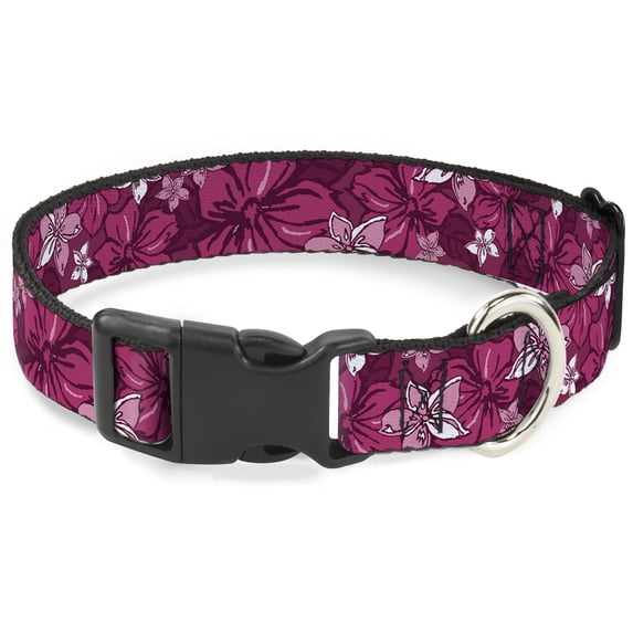 Buckle-Down Pet Collar, Dog Collar Plastic Buckle, Hibiscus Collage ...