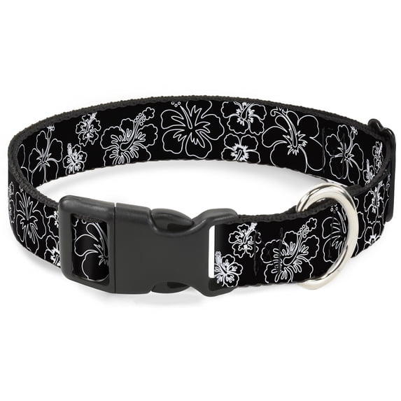 Buckle-Down Pet Collar, Dog Collar Plastic Buckle, Hibiscus Outline ...