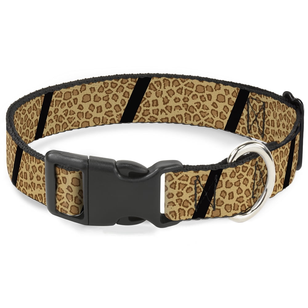 Buckle-Down Pet Collar, Dog Collar Plastic Buckle, Leopard Brown Black ...