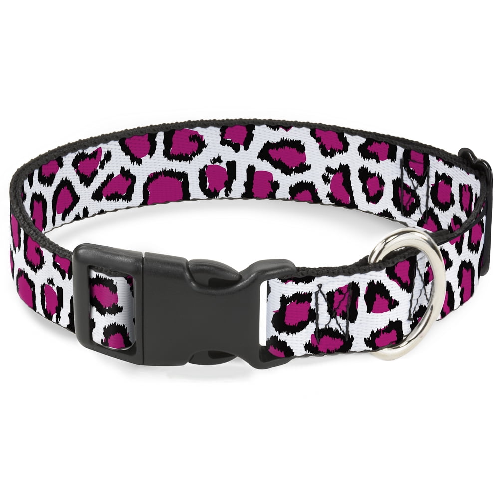 Buckle-Down Pet Collar, Dog Collar Plastic Buckle, Leopard White ...