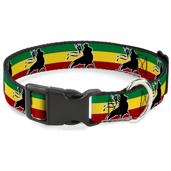 Buckle-Down Pet Collar, Dog Collar Plastic Buckle, Lion Of Zion Repeat ...
