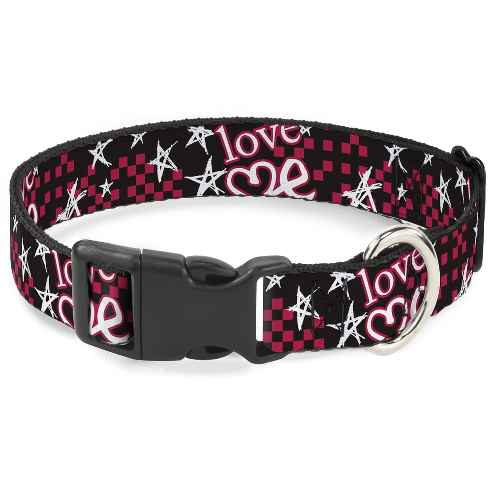 Buckle-Down Pet Collar, Dog Collar Plastic Buckle, Love Me Sketch Stars ...
