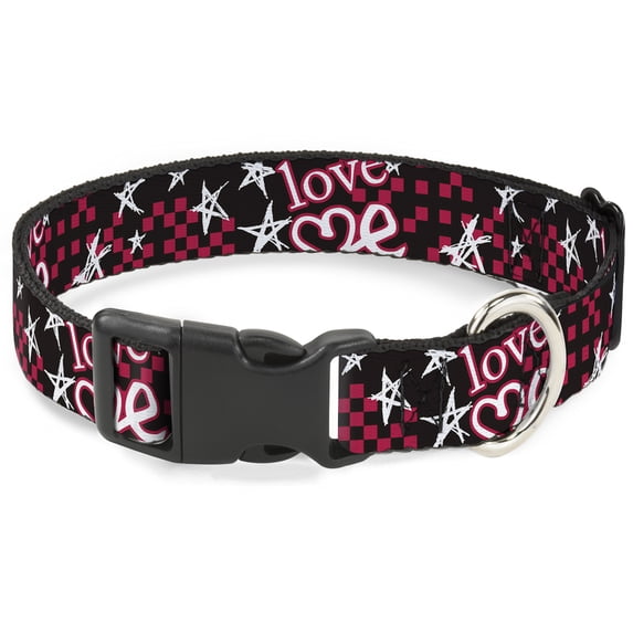 Buckle-Down Pet Collar, Dog Collar Plastic Buckle, Love Me Sketch Stars ...