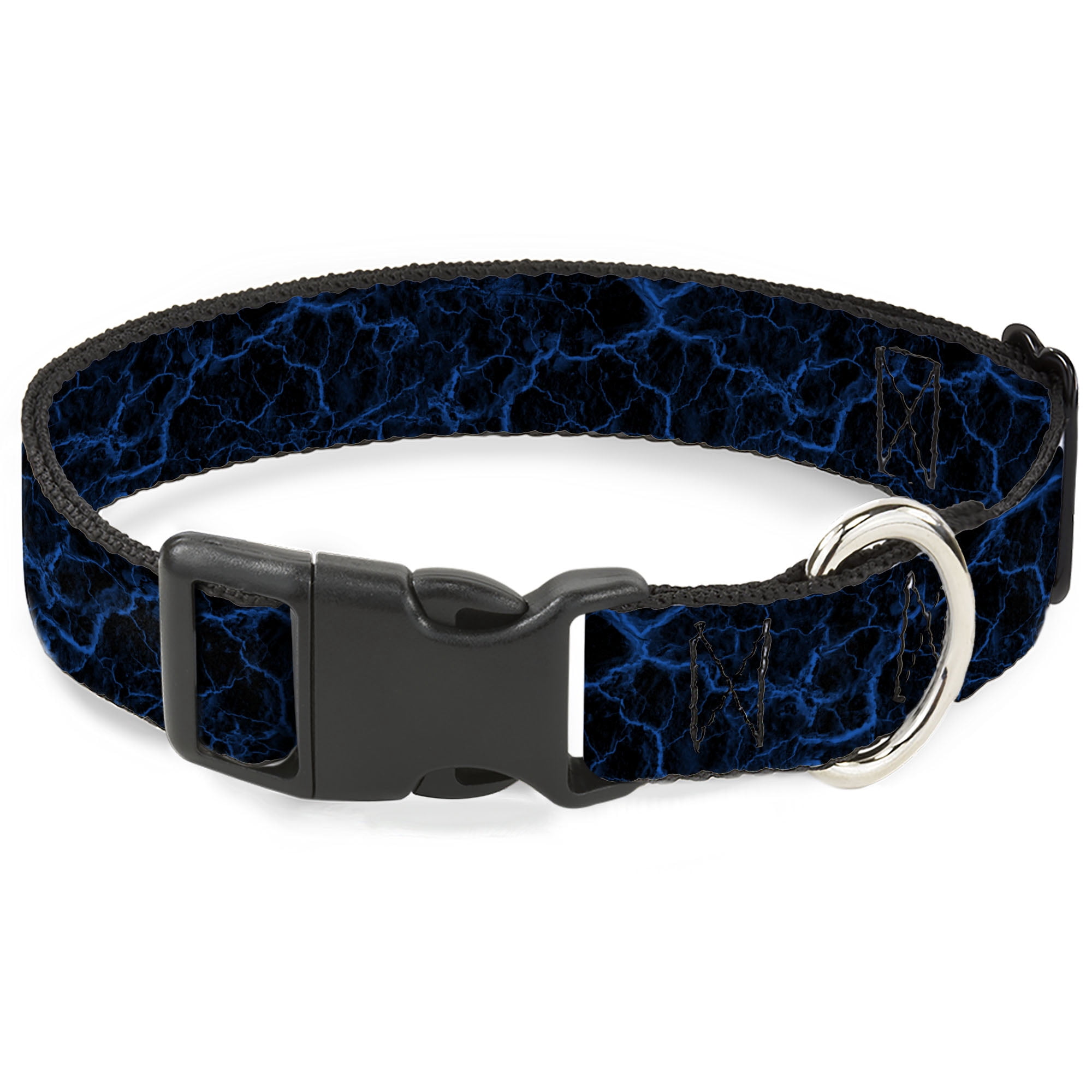 Buckle-Down Pet Collar, Dog Collar Plastic Buckle, Marble Black Blue ...