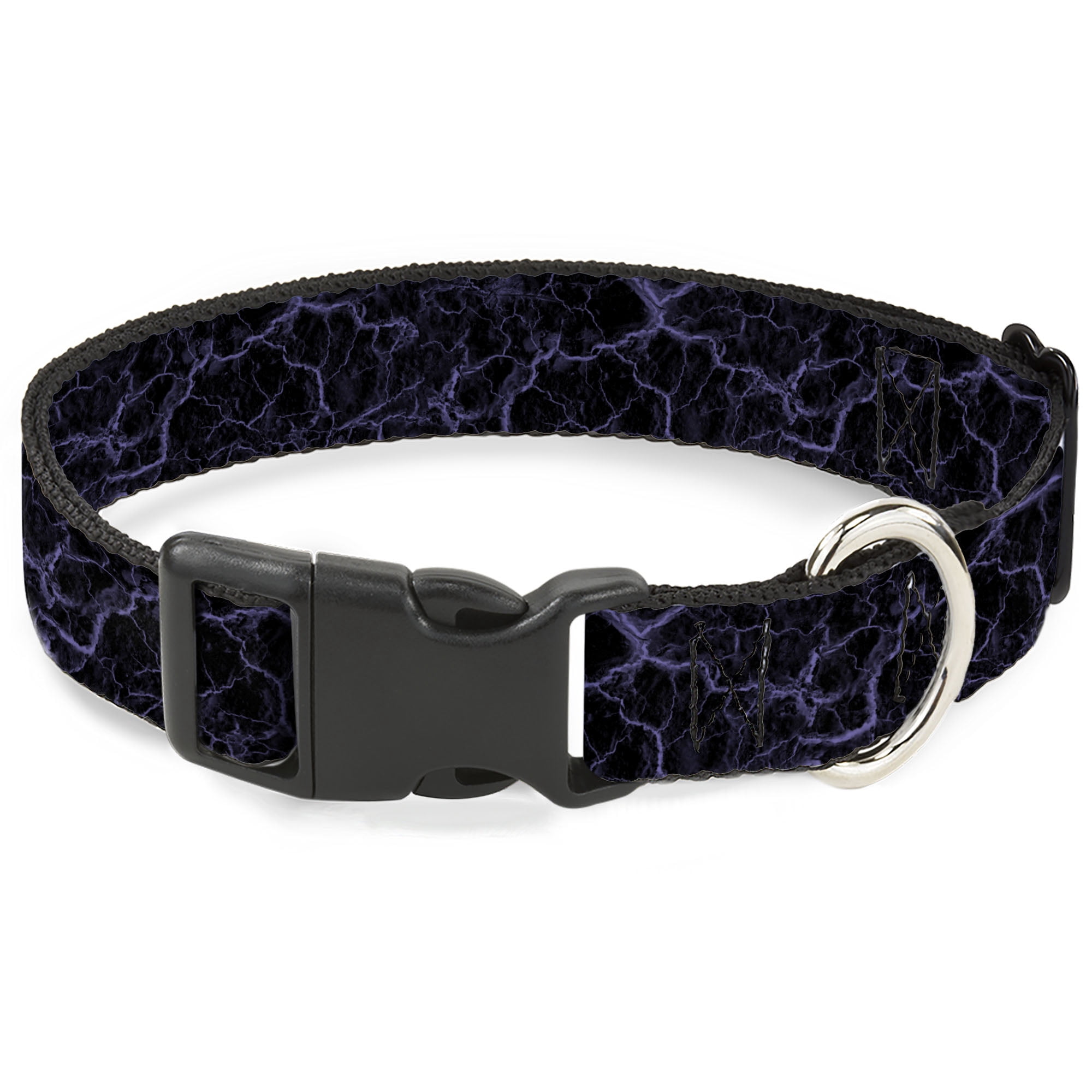 Buckle-Down Pet Collar, Dog Collar Plastic Buckle, Marble Black Purple ...