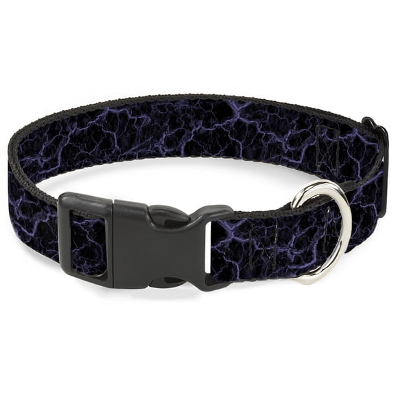Buckle-Down Pet Collar, Dog Collar Plastic Buckle, Marble Black Purple ...