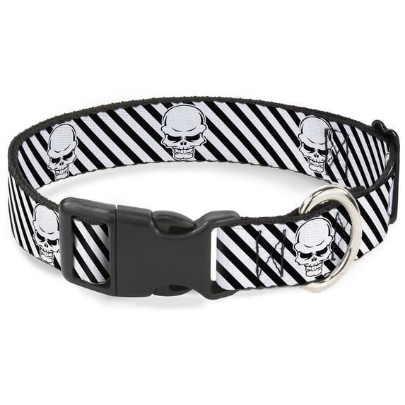 Buckle-Down Pet Collar, Dog Collar Plastic Buckle, Metal Skull Black ...
