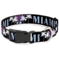 Buckle-Down Pet Collar, Dog Collar Plastic Buckle, Miami Palm Trees ...
