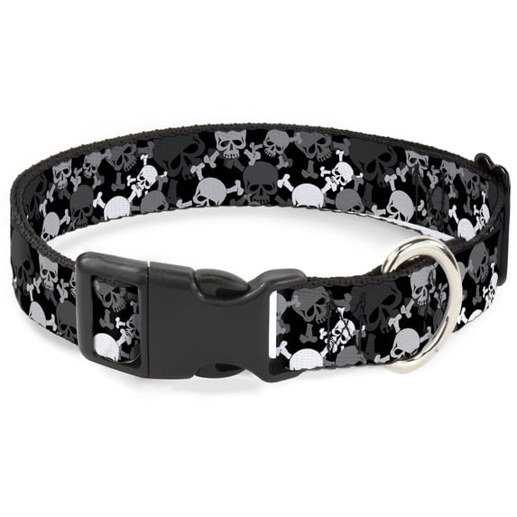 Buckle-Down Pet Collar, Dog Collar Plastic Buckle, Multi Top Skulls ...