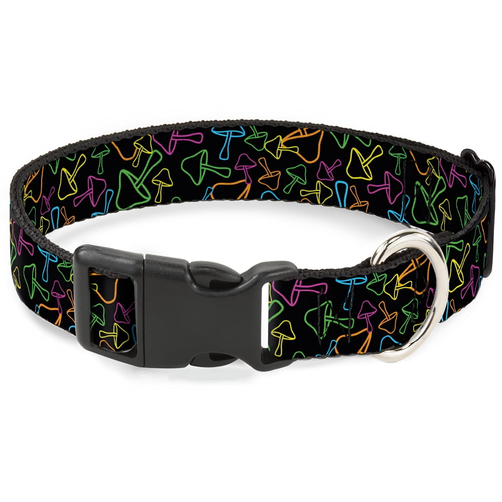 Buckle-Down Pet Collar, Dog Collar Plastic Buckle, Mushroom Outline ...